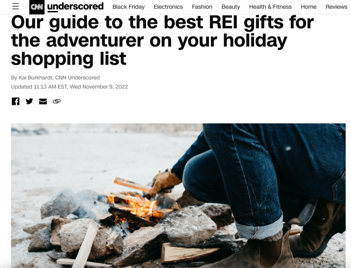 REI holiday gift guide for CNN Underscored – Kai Burkhardt